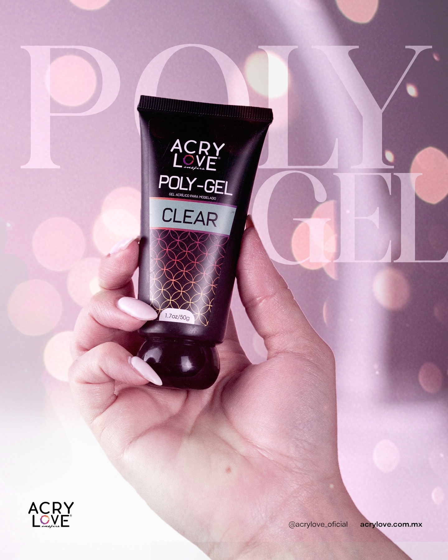Polygel Clear AcryLove 2oz | Productos para uñas